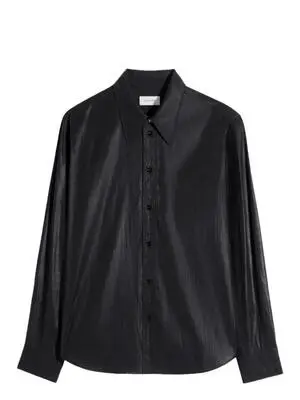 LEMAIRE Long Sleeve Shirt With Curved Hem - Black