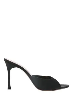 Amina Muaddi Almond Toe Open Toe High Heel Sandals - Black