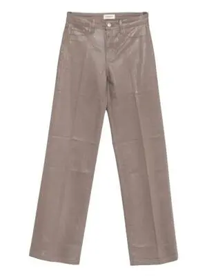 L'Agence Belted Straight Leg Jeans - Gray