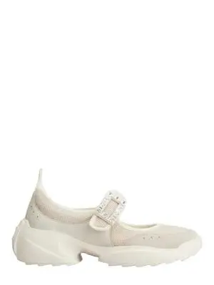 ROGER VIVIER Viv On The Run Mary Janes With Rhinestone Buckle - Beige