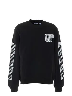 Off-White Long Sleeve Sweatshirt With Graphic Detail - Black