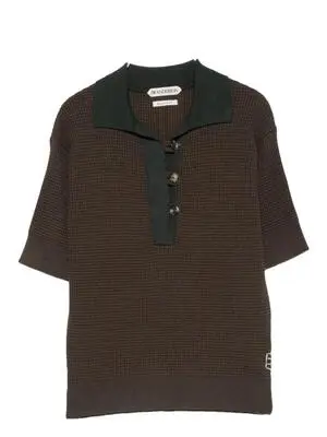 J.W.ANDERSON Knitted Short-sleeved Polo Shirt - Black