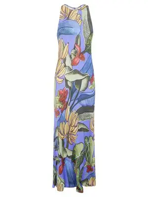 Farm Rio Sleeveless Tropical Print Maxi Dress - Blue