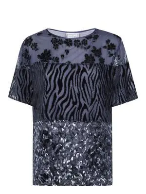 PIERRE-LOUIS MASCIA Pierre-Louis Mascia Patchwork T-Shirt Grey Multicolor
