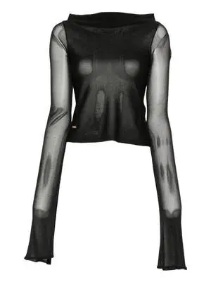 Cult Gaia Long-sleeved Sheer Cover-up - Black