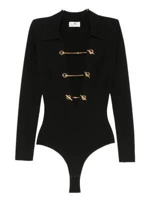 Elisabetta Franchi Cut-out Chain-link Bodysuit - Black