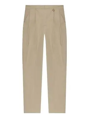 Casablanca Pleated Wide-leg Trousers - Beige
