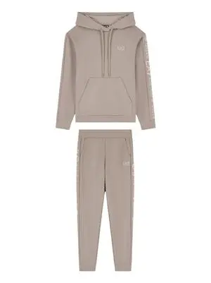 EA7 Cotton Tracksuit With Logo Tape - Grey