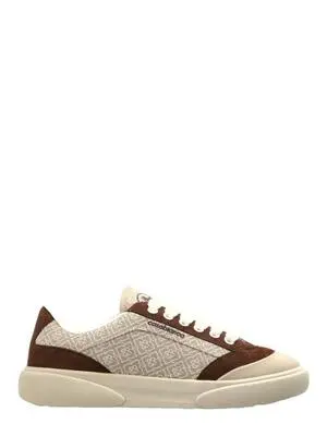 Casablanca Lace-up Sneakers With Perforated Details - Brown-beige