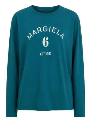 MAISON MARGIELA Logo-print Long-sleeve Sweatshirt - Green