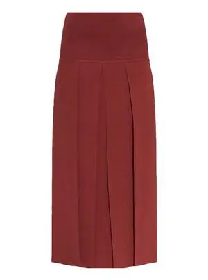 Alaïa Slit Midi Skirt - Red