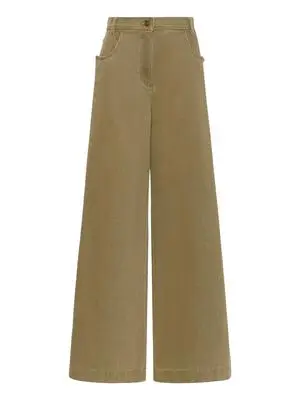Max Mara High Rise Wide Leg Jeans - Brown