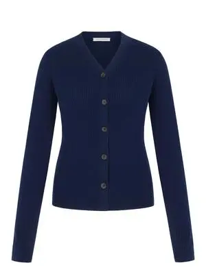 EMILIA WICKSTEAD Ash Cardigan In Merino Wool - Navy