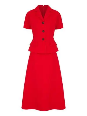 EMILIA WICKSTEAD Alexina Dress In Wool Crepe - Red