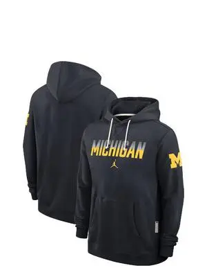 JORDAN BRAND Michigan Wolverines 2026 Sideline Standard Issue Dri-fit Hoodie - Navy