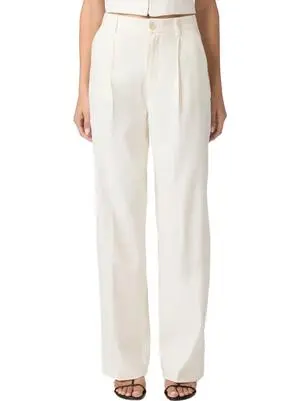 Paige Westin Pleated Straight Leg Pants - Bone