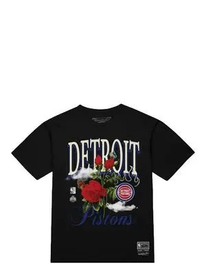 Mitchell & Ness Detroit Pistons Floral Graphic T-shirt - Black