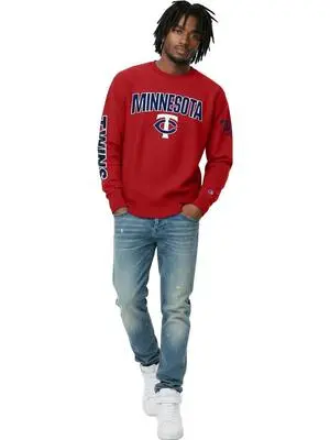 Champion Minnesota Twins Reverse Weave Chenille Sweatshirt - Red
