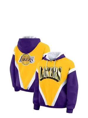 WEAR BY ERIN ANDREWS Color-blocked Full-zip Windbreaker - Gold