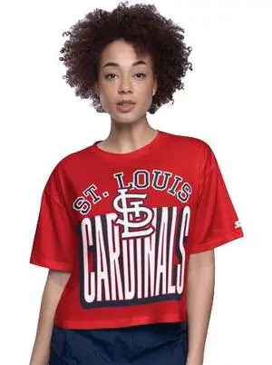 STARTER St. Louis Cardinals Play The Ball Boxy Cropped T-shirt - Red