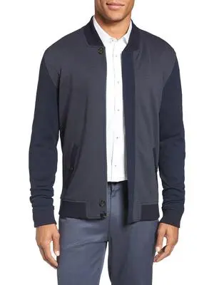 Ted Baker London Zip-up Pin Dot Jacket - Navy