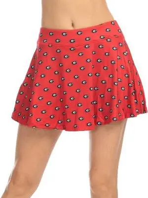 ZOOZATZ Georgia Bulldogs Allover Print Flowy Skort - Red