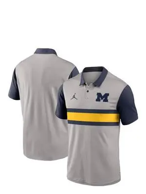 JORDAN BRAND Navy Michigan Wolverines Vapor Dri-fit Polo - Gray
