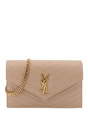 Saint Laurent SAINT LAURENT Leather Shoulder Bag With Metal Cassandre Logo Multicolor
