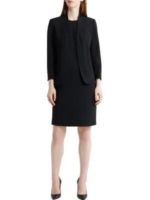 Anne Klein Sleeveless Sheath Dress And Jacket Set - Black