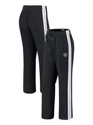 WEAR BY ERIN ANDREWS Las Vegas Raiders Color-block Straight Leg Pants - Black