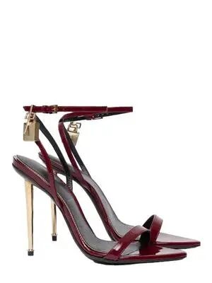 TOM FORD Padlock Pointy Toe Ankle Strap Sandal - Ruby Red