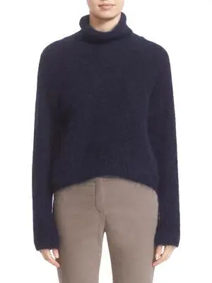 Eleventy Mohair & Silk Turtleneck Sweater - Navy