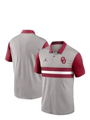 JORDAN BRAND Crimson Oklahoma Sooners Vapor Dri-fit Polo - Gray