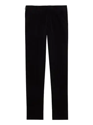 Zegna Slim-fit Cotton Blend Corduroy Trousers - Black