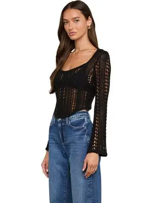 L'AGENCE L'AGENCE Orine Pointelle Knit Top