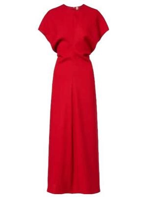 TOTEME Slouch Wool Maxi Dress - Red