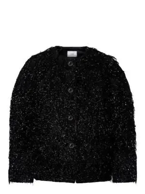 Erdem Lurex Fil Coupé Button Detailed Casual Jacket - Black