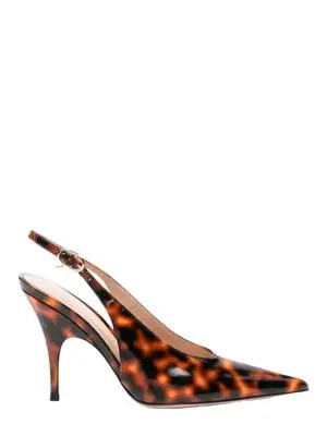 GIANVITO ROSSI Sofia Sling Tortoiseshell-effect Slingback Pumps - Brown
