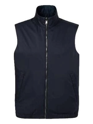 Canali Reversible Zip-up Vest With Buttoned Pockets - Black