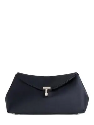 TOTEME Mini T-lock Clutch In Satin - Navy