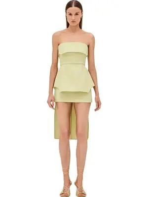 Alexis Akera Strapless Top With Hi-low Poplin Back - Lime Light