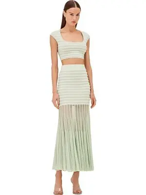 Alexis Emille Cropped Striped Top - Mint