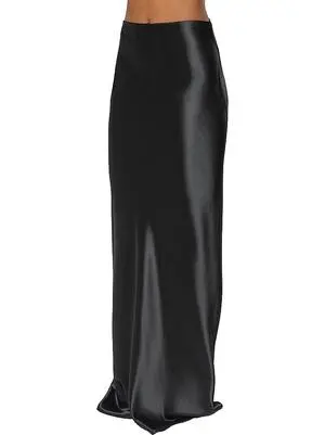 JLUXLABEL Satin Maxi Skirt - Black