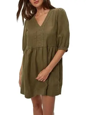 Michael Stars Brielle Linen Mini Dress - Caper