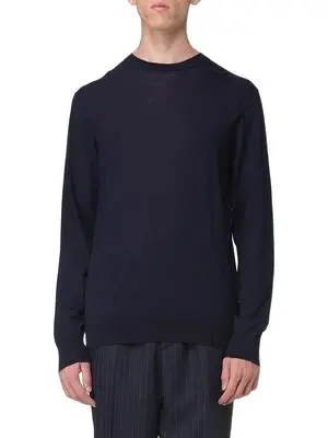 GOLDEN GOOSE Ribbed Virgin Wool Sweater With Star-back Vintage Hem - Blu