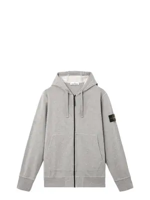 Stone Island STONE ISLAND 100% Cotton Zip-Up Hoodie Grigio
