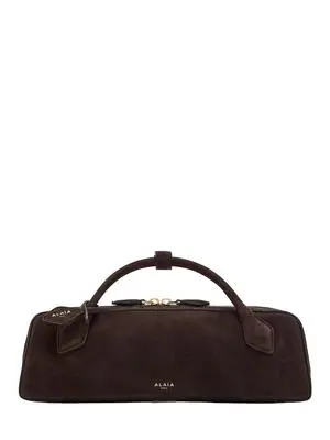 Alaïa Le Teckel Suede Clutch - Brown