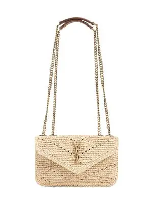 Saint Laurent Mini Loulou Bag In Raffia - Multicolor