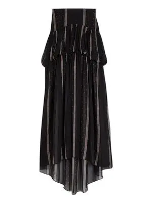 LIBEROWE Nina Printed Tiered Silk-chiffon Maxi Skirt - Black