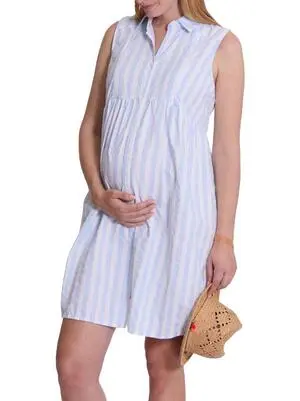 CACHE COEUR Agathe Maternity And Nursing Shirt Dress - Light Blue
